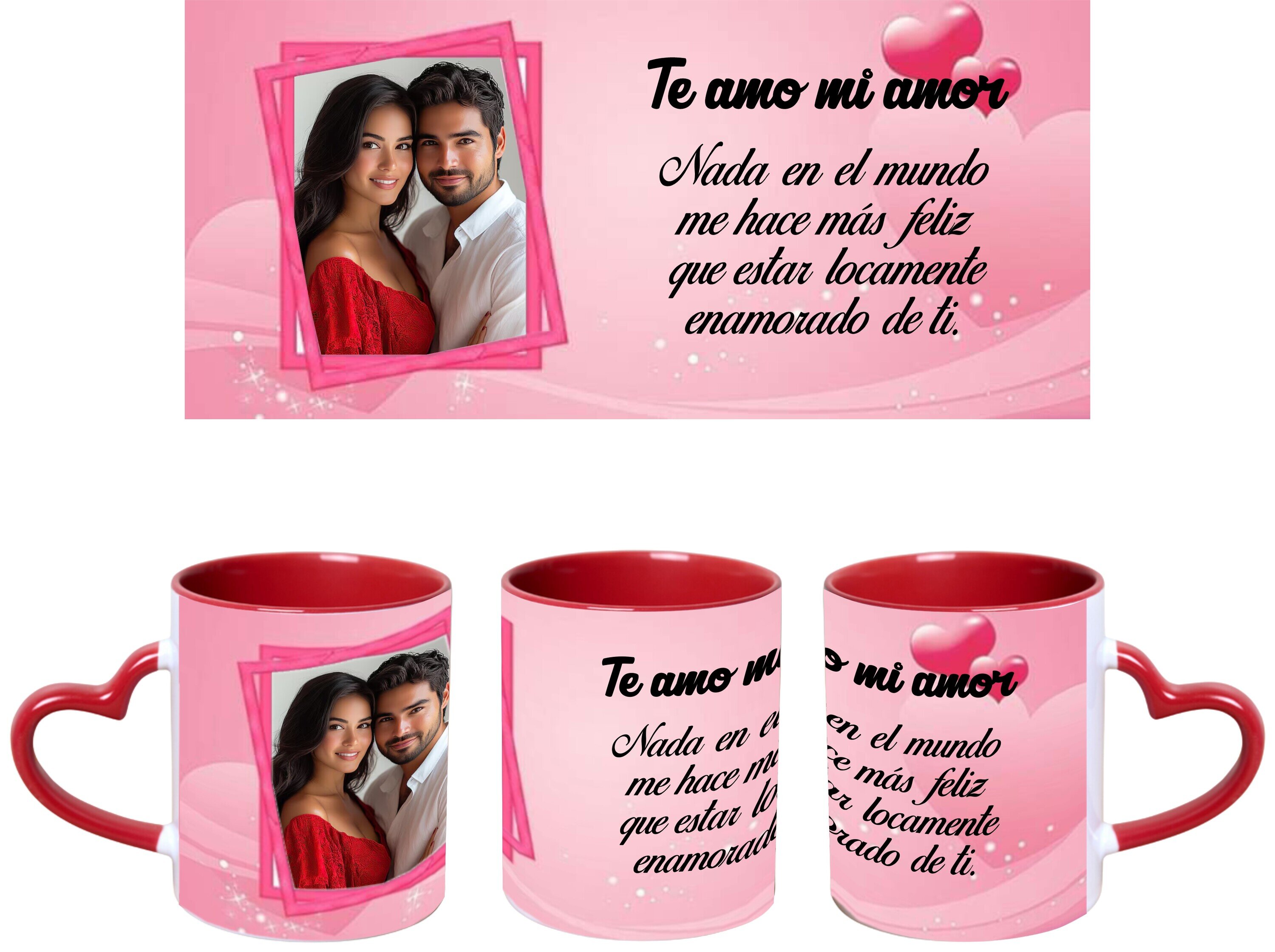 Tazas personalizada TE AMO MI AMOR, con su foto calidad Premium | Grafiall